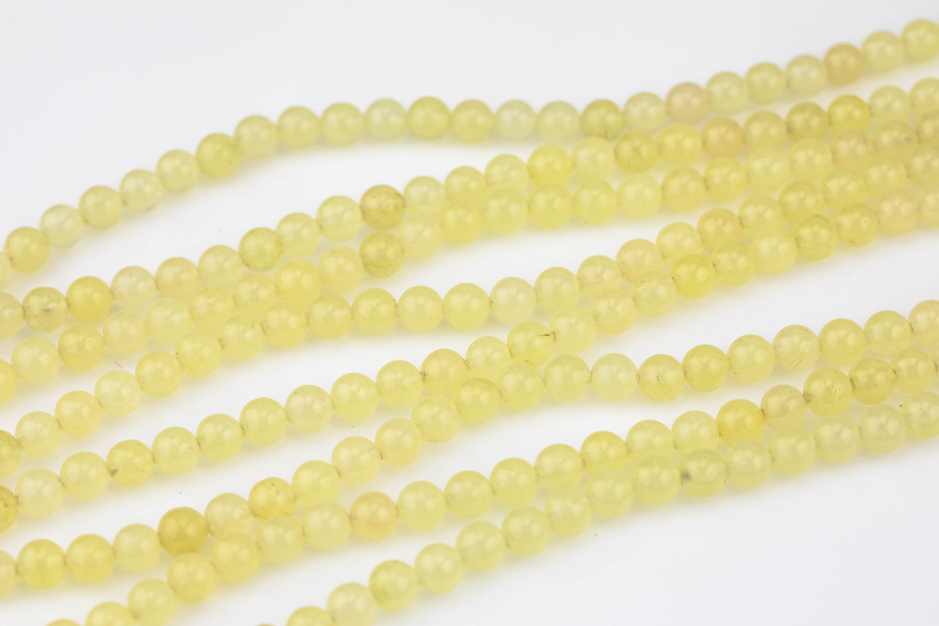Pale Lemon Yellow Jade, High Quality in Smooth Round, 6mm, 8mm, 10mm ...