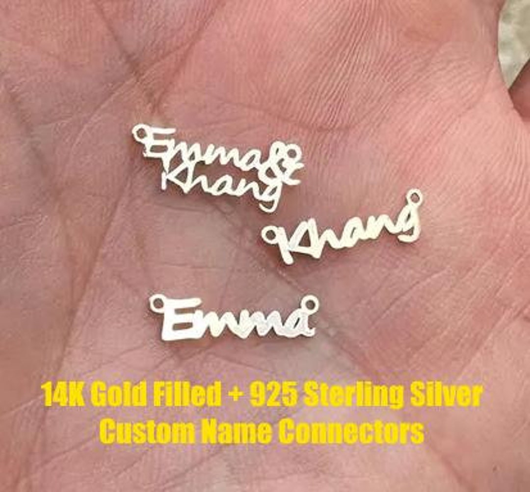 Custom Gold Filled Connectors Any WORD or NAME Connector for Permanent ...