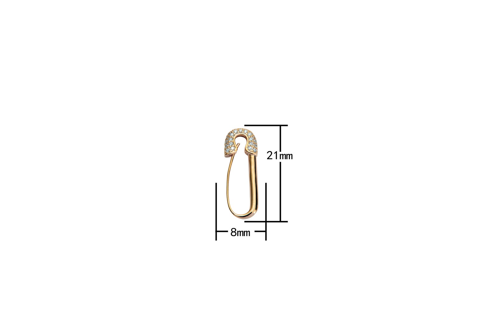 1 Pair Gold Safety Pin Paper Clip Earrings Sparkly Safety - Etsy