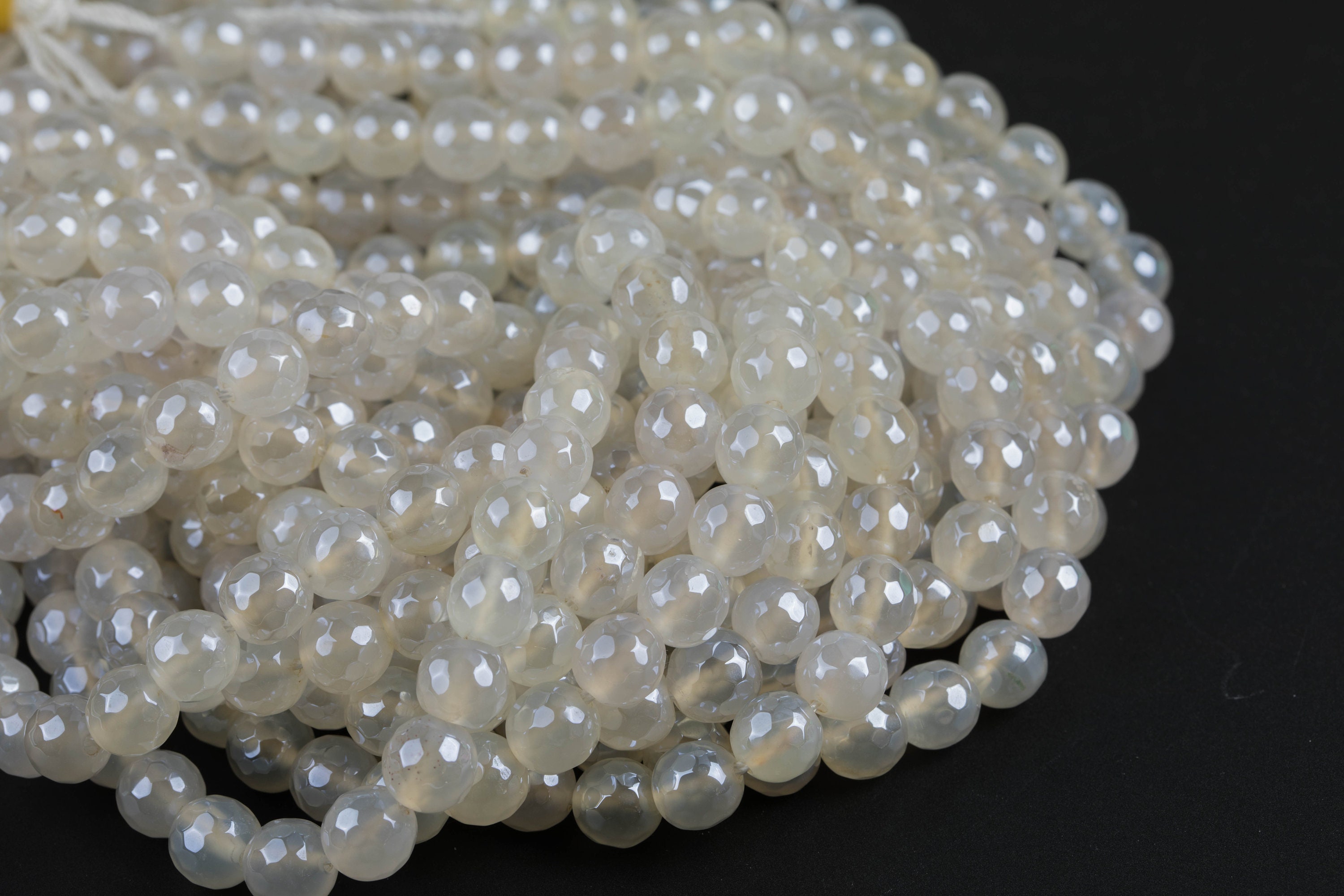Natural Mystic Agate/ Chalcedoney, Faceted Round Sizes 4mm, 6mm, 8mm ...