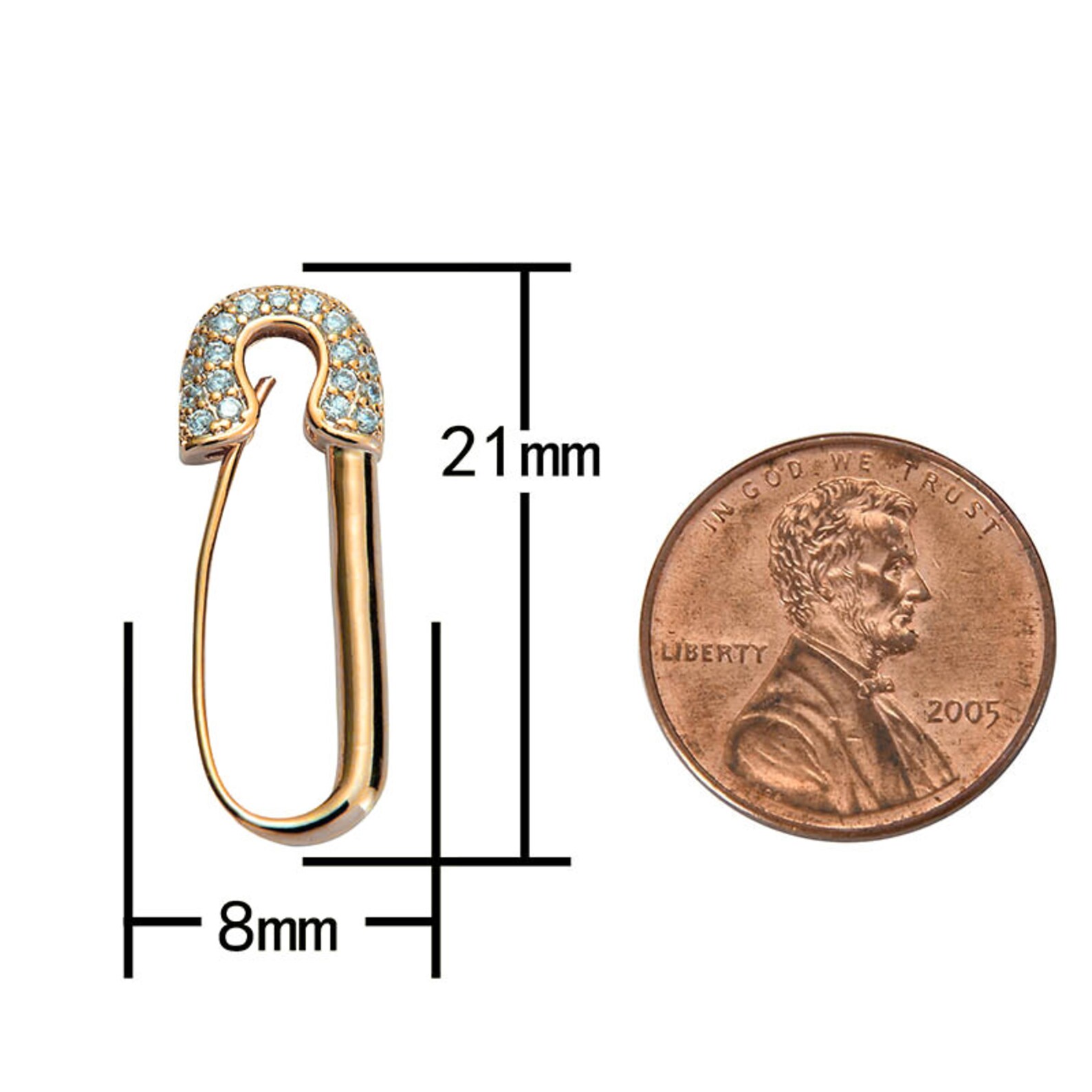 1 Pair Gold Safety Pin Paper Clip Earrings Sparkly Safety - Etsy