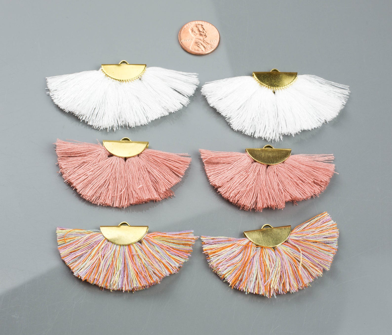 New Colors BEAUTIFUL Fan Tassels on Brass Findings. Perfect | Etsy