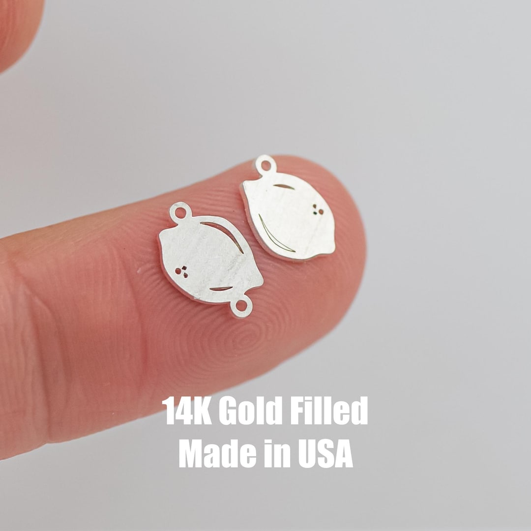 Lemon Citrus Fruit Permanent Jewelry Connector or Charm- Intricate ...