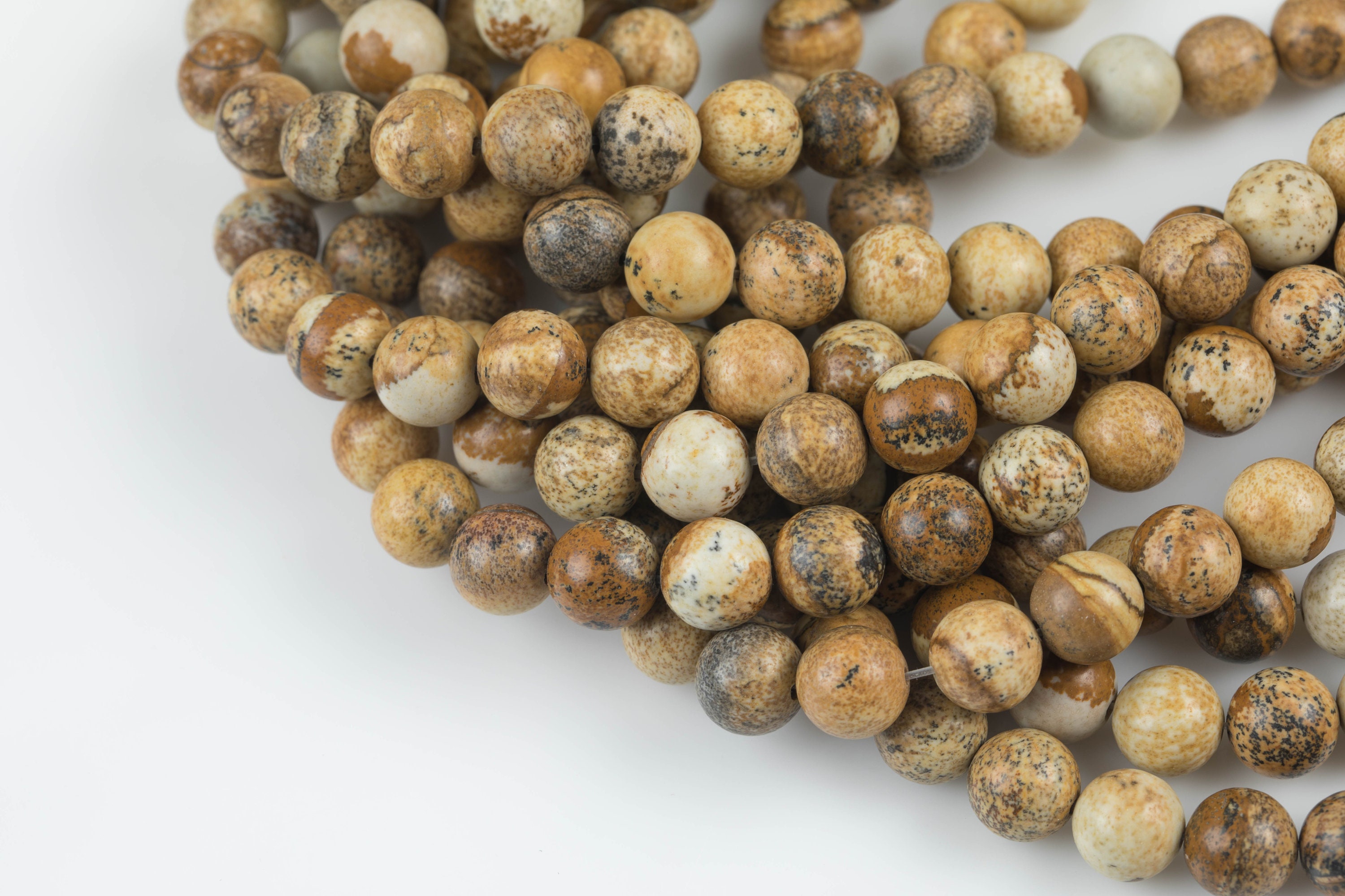 Natural Picture Jasper Round 6mm, 8mm, 10mm, 12mm- Wholesale Bulk or ...