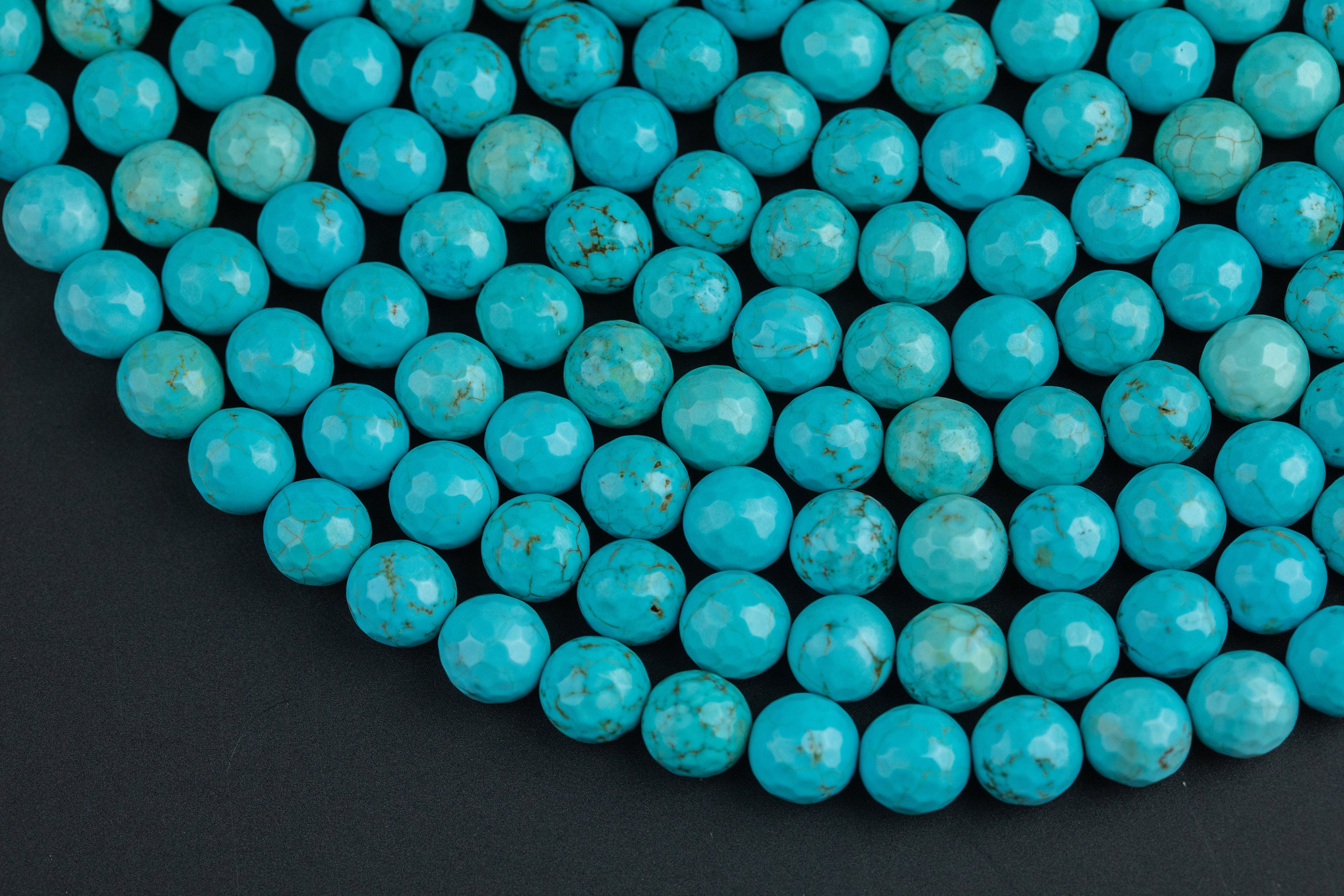 Faceted Turquoise, High Quality in Faceted Round, 4mm, 6mm, 8mm, 10mm ...