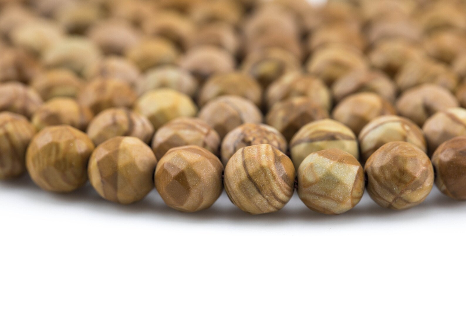 Natural Wood Jasper Faceted Round- Tiger Skin Jasper- 4mm, 6mm, 8mm ...