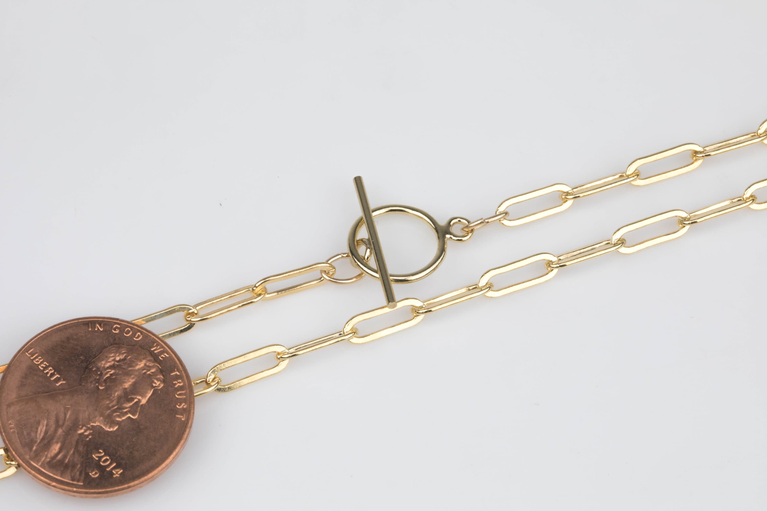 Gold Filled Paper Clip With Toggle Clasp Necklace- Assorted Length ...