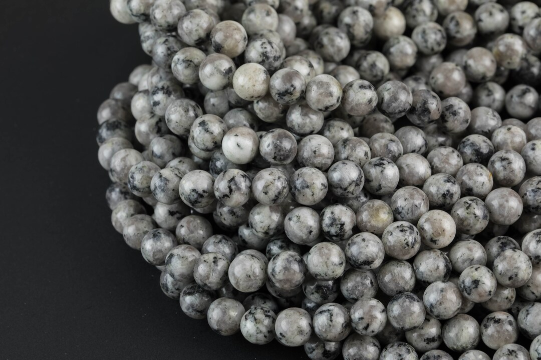 Natural Gray Spotted Jasper, High Quality in Round, 6mm, 8mm, 10mm ...