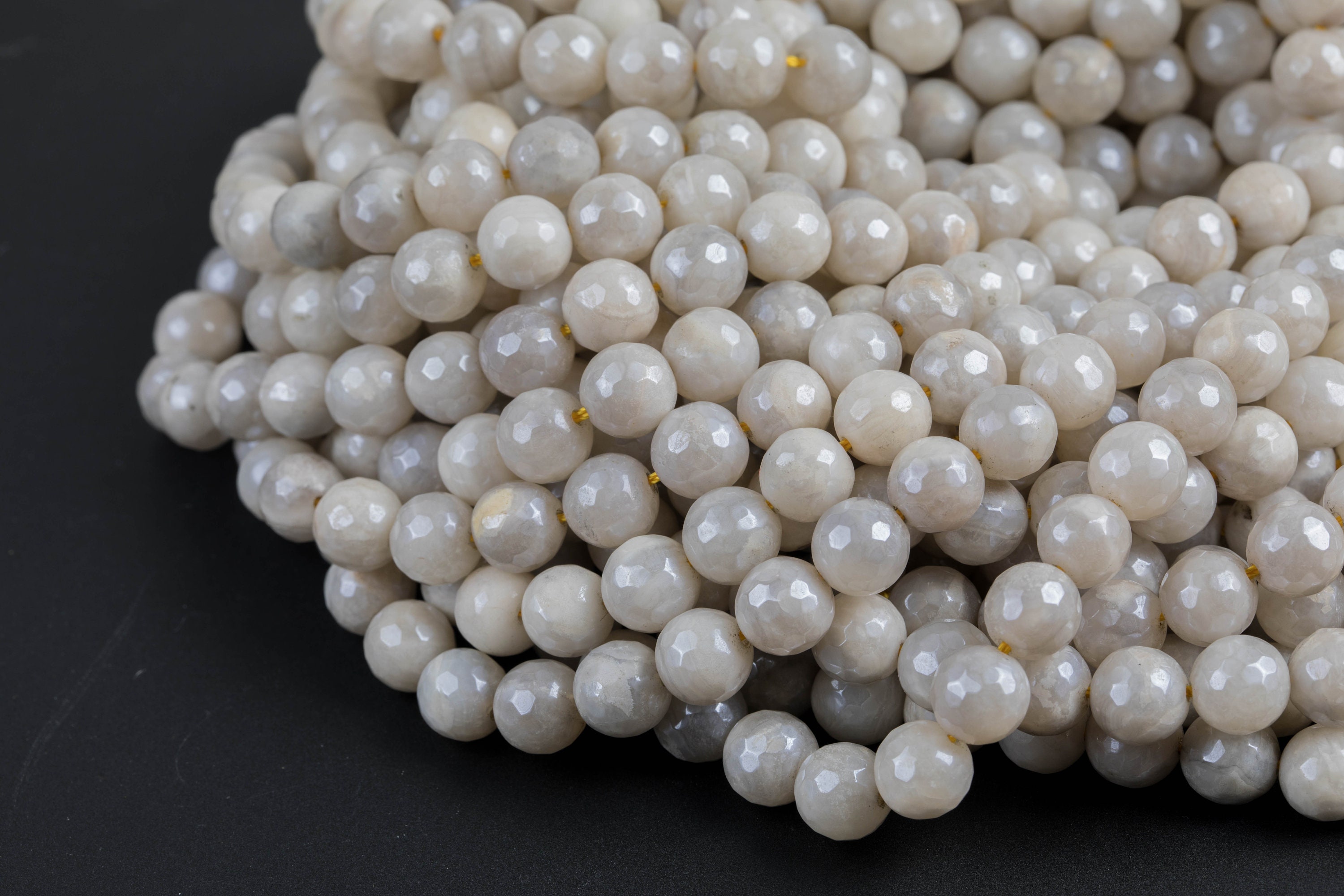 Natural Mystic White Silverite Agate Faceted Round Sizes 4mm - Etsy