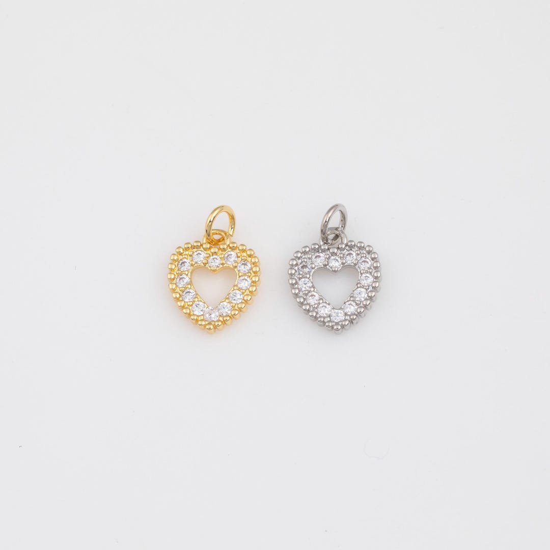 Heart Halo Charm 18k Gold PVD Ion Plated Charms Tarnish Resistant - Etsy