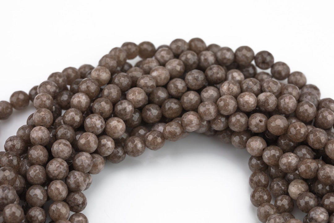 Chocolate Jade- Faceted Round 4mm 6mm 8mm 10mm 12mm - Single or Bulk ...