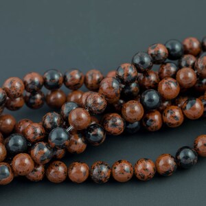 Natural Mahogany Jasper Mahogany Obsidian, High Quality in Round,4mm ...
