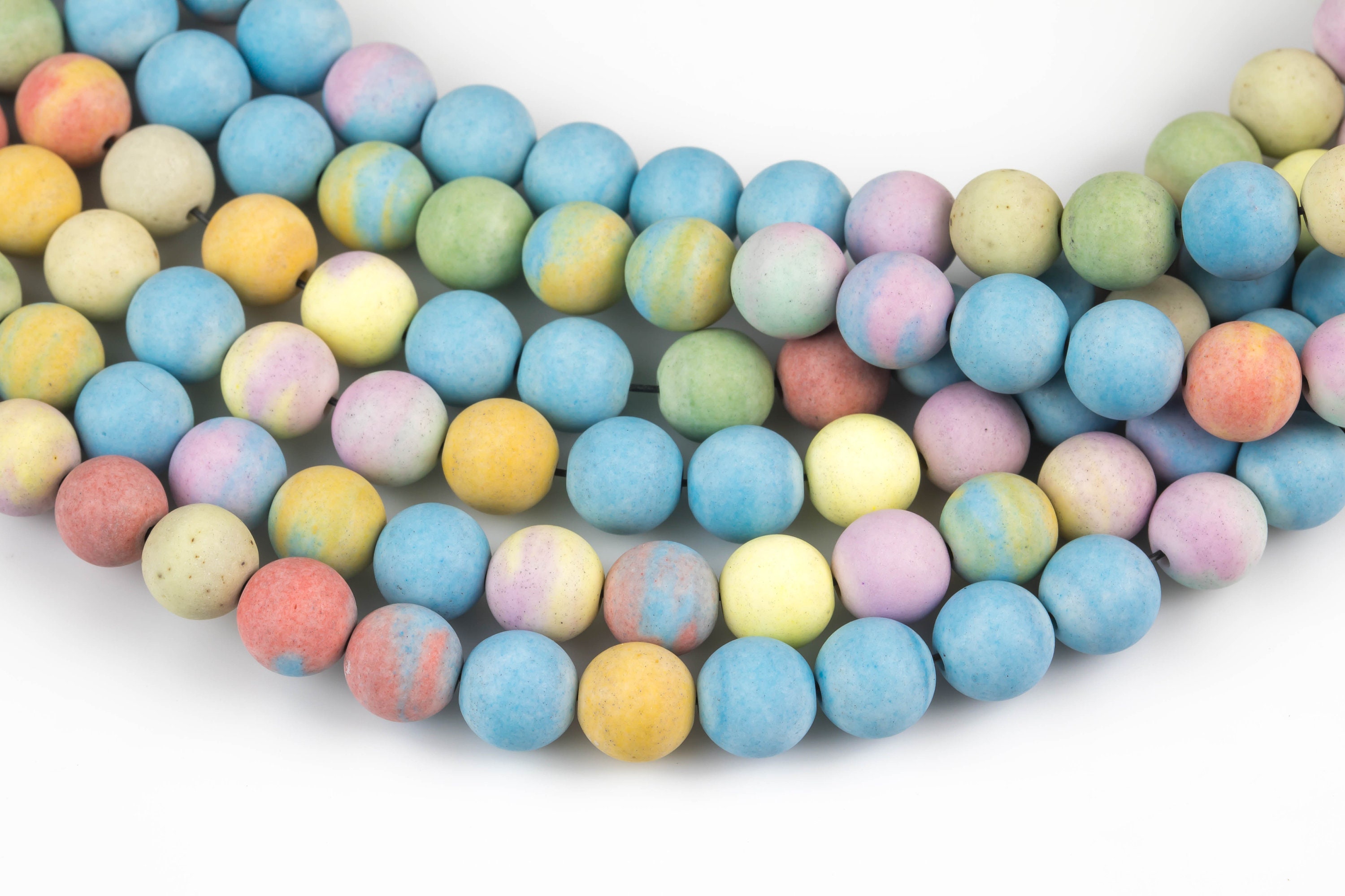 Natural Candy Stone Beads, Matte Round, Full Strand, 4mm, 6mm, 10mm, or ...