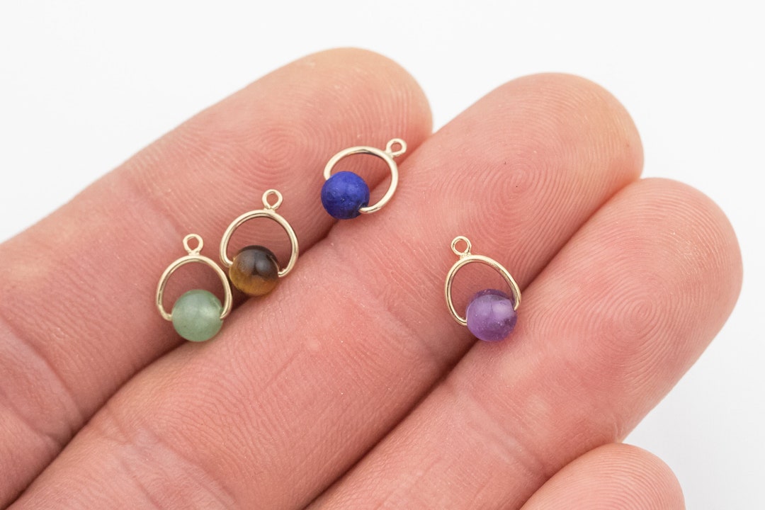 4mm Birthstone Drop Round Gemstone Beads- Gold Filled Permanent Jewelry ...