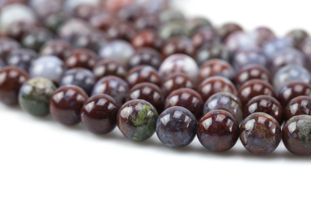 Natural Red Lightning Agate- High Quality in Round- 4mm, 6mm, 8mm, 10mm ...