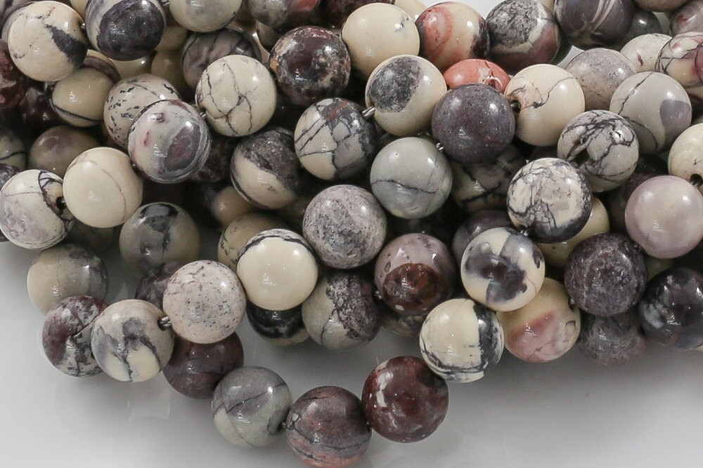 Natural Porcelain Jasper Round 4mm, 6mm, 8mm, 10mm- Full 15.5 Inch ...