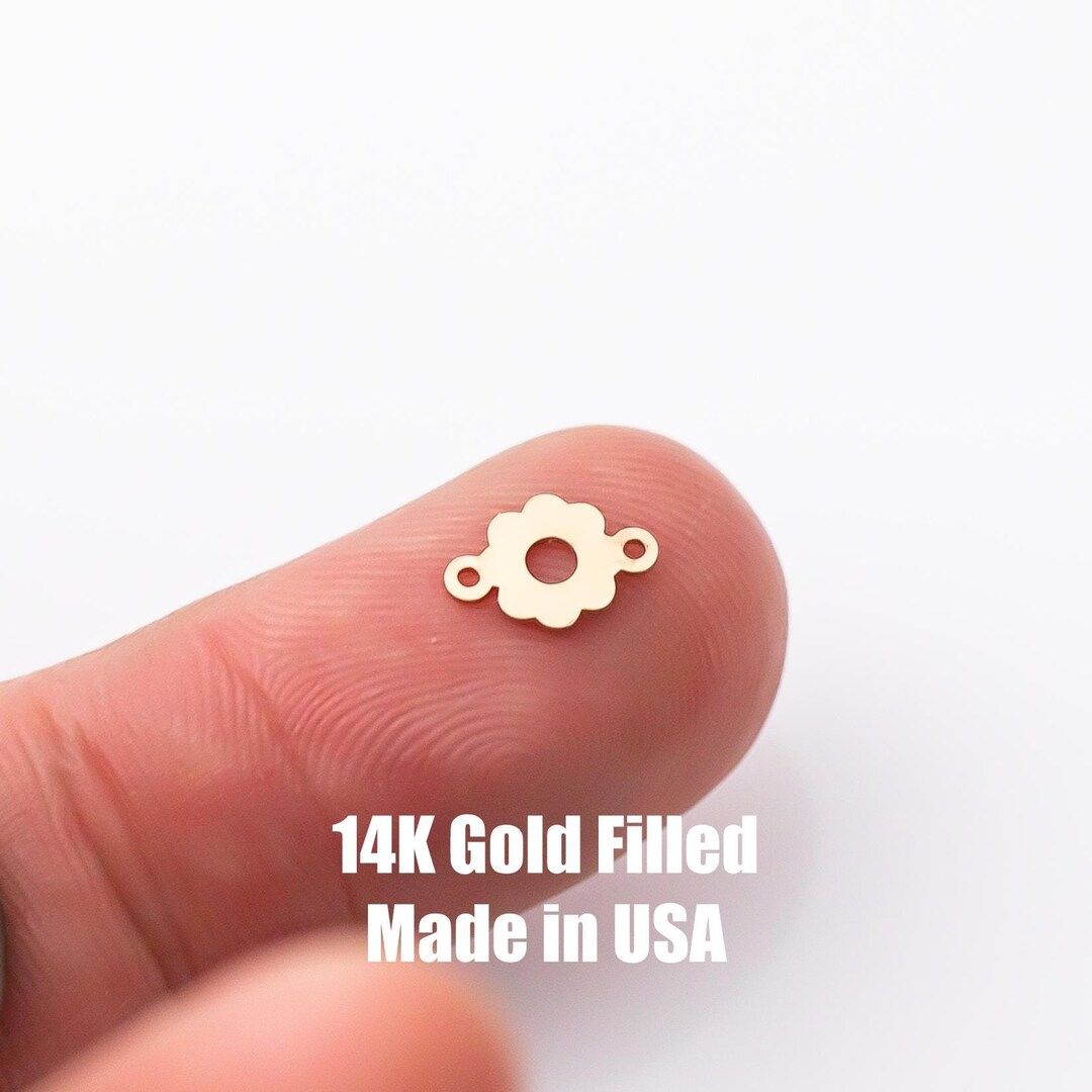 Daisy Flower Connector Permanent Jewelry 14kt Gold Filled or Sterling ...