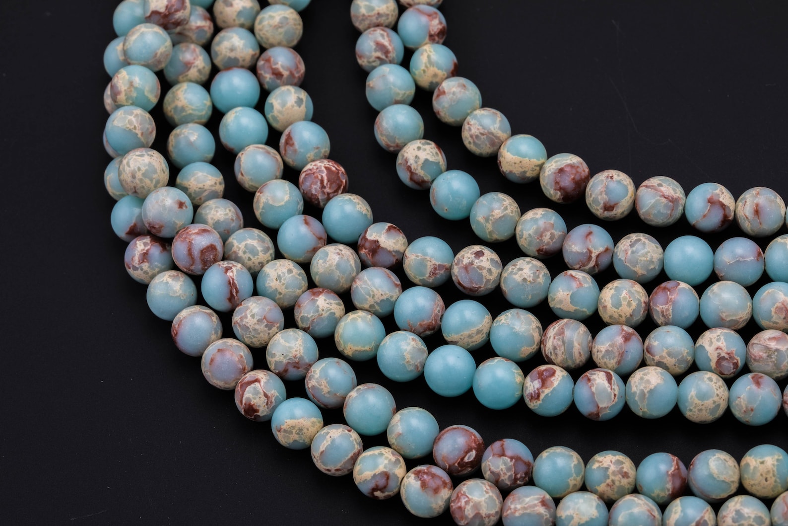 Natural Impression Sea Sediment Jasper Round Beads 4mm 6mm 8mm 10mm Aka ...