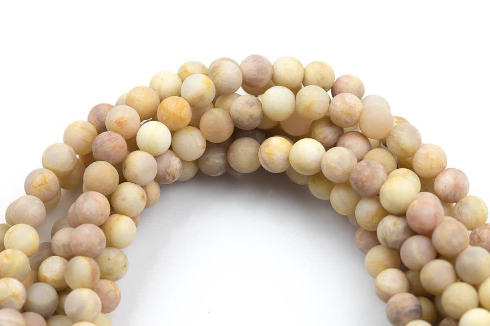 Natural Yellow Moonstone / Sunstone Matte Round Beads. A - Etsy