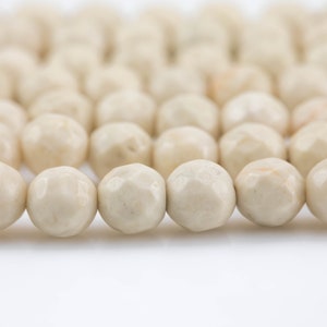Natural Fossil Coral Riverstone, Available in Faceted Round, 4mm, 6mm ...