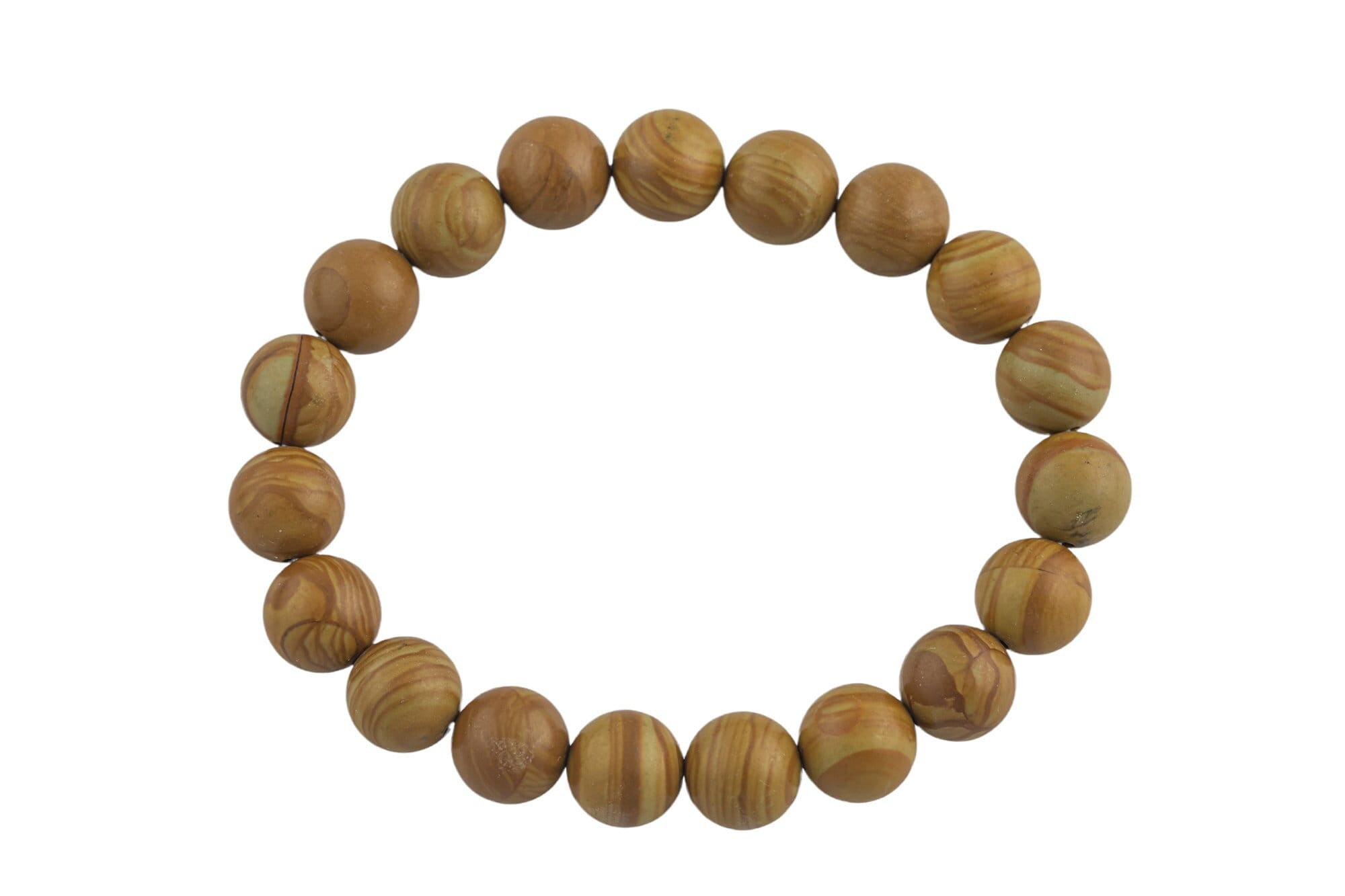 Yellow Picture Jasper Wood Jasper Bracelet Round Size 6mm and - Etsy