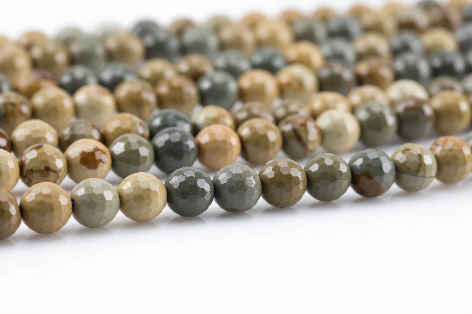 Natural Wild Horse Jasper- Faceted Round Sizes. 4mm, 6mm, 8mm, 10mm ...