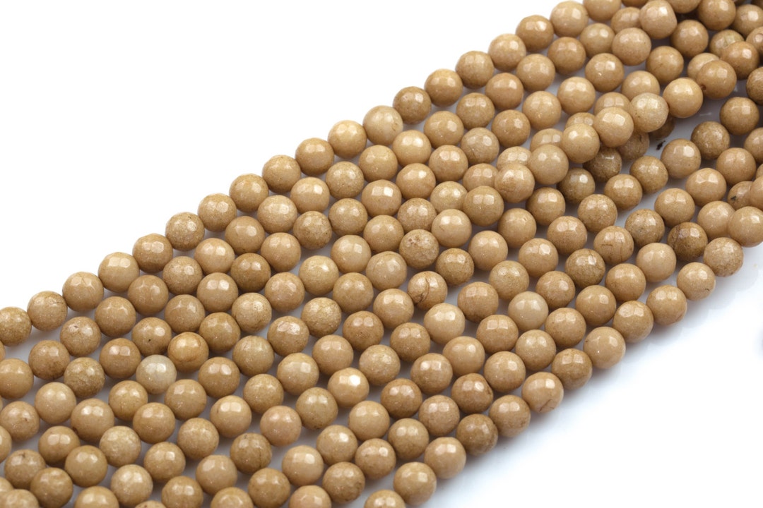 Gorgeous Iced Coffee Jade, High Quality in Faceted Round- 6mm, 8mm ...