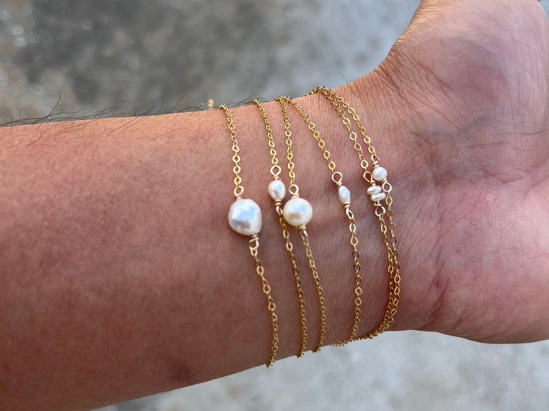 USA Gold Filled Permanent Jewelry Connectors Chained Pearl Connectors ...