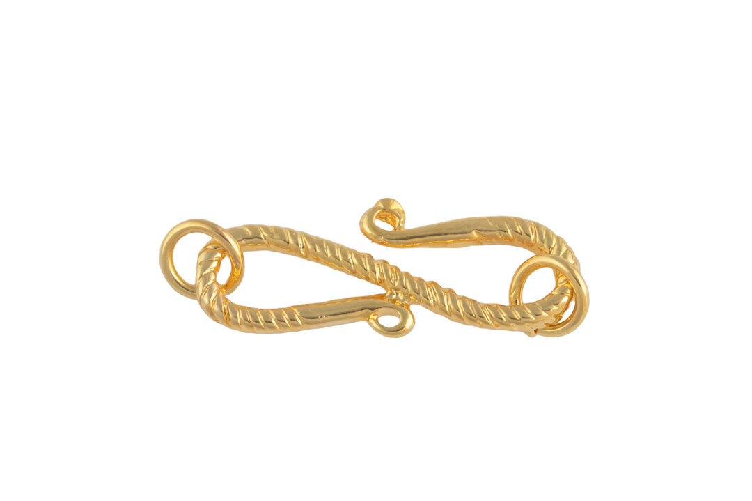 1 Pc 18k Gold Clasp Closure , S Hook , Necklace Charms, 7x22mm - Etsy