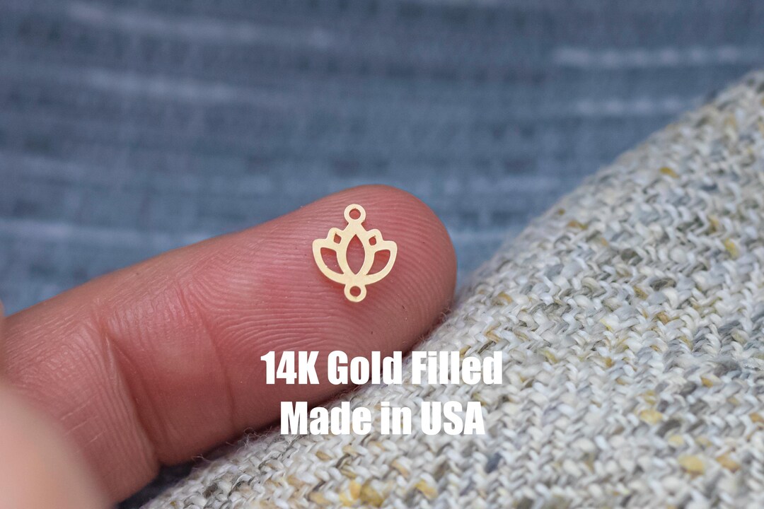 Lotus Leaf Bud Permanent Jewelry Connector or Charm- Intricate Detail ...