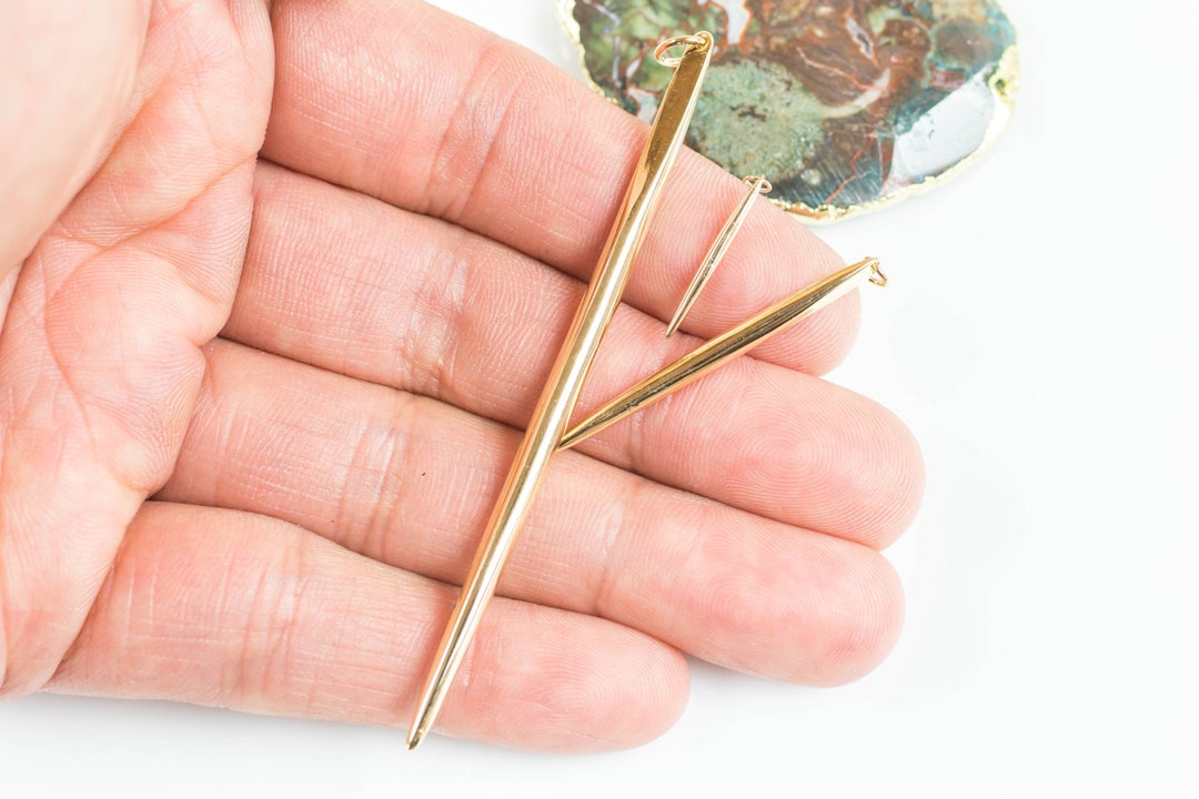 Hammered Brass Spike in Gold...exclusive ITEM - Etsy