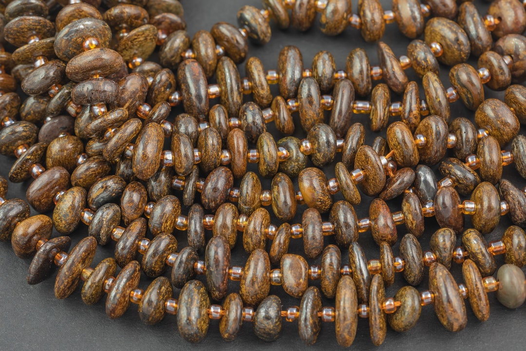 Natural Bronzite Smooth Freeform Roundel Chip Beads 15.5" Strand - Etsy