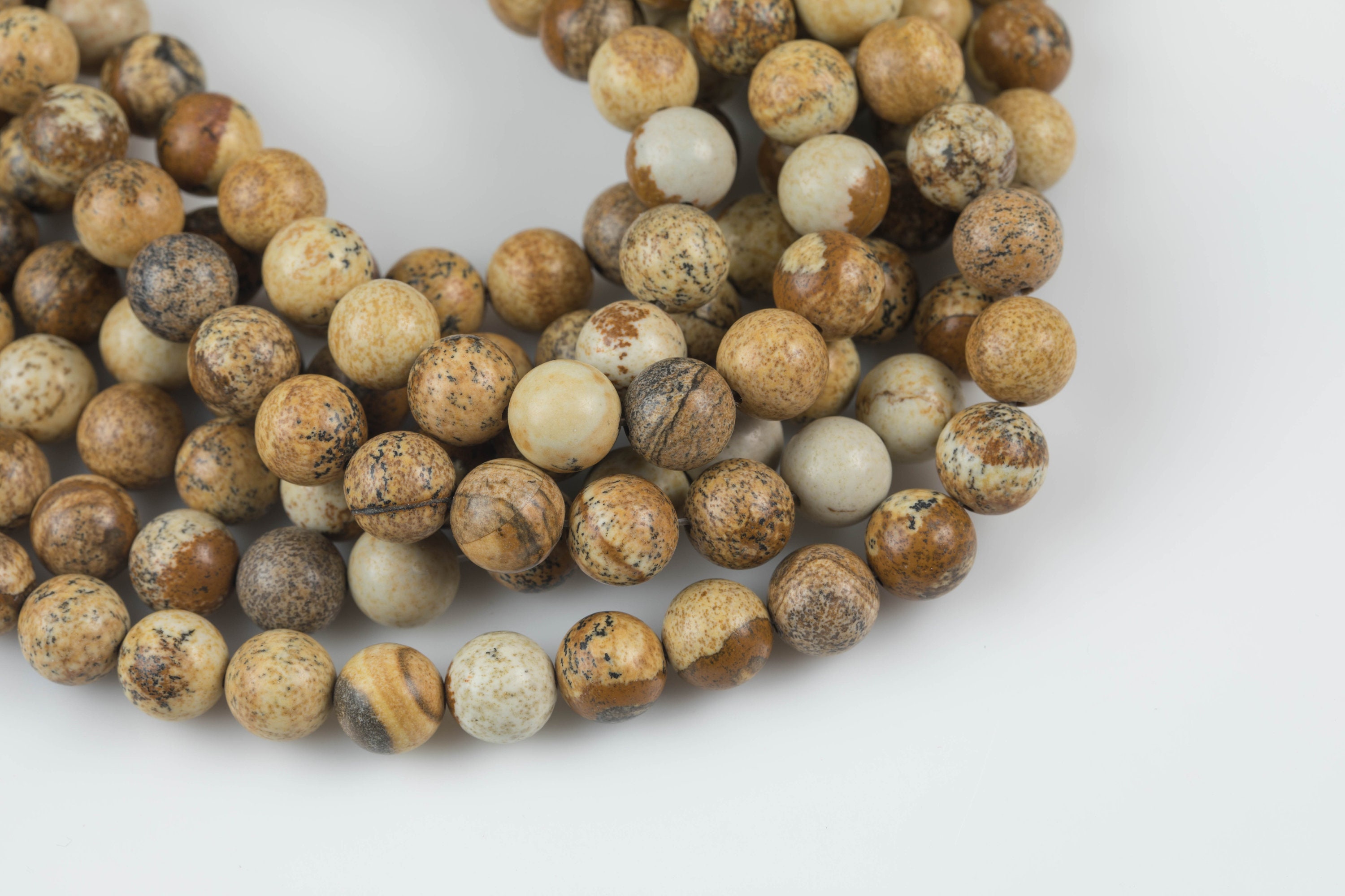 Natural Picture Jasper Round 6mm, 8mm, 10mm, 12mm- Wholesale Bulk or ...
