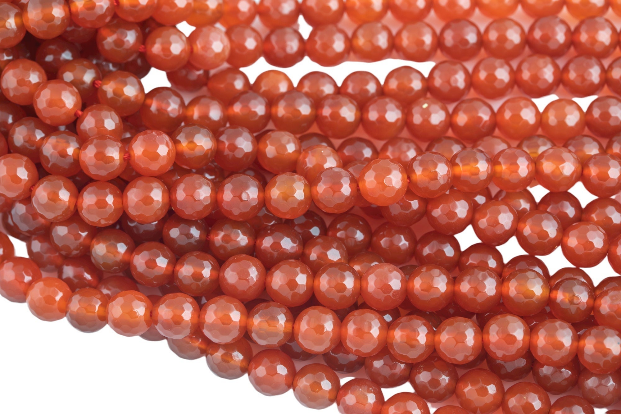 Natural Red Carnelian, High Quality in Faceted Round, 4mm, 6mm, 8mm ...