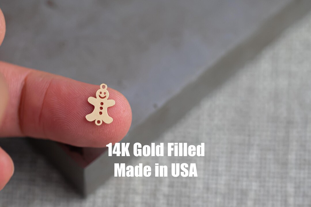 Gingerbread Man Connectors - 14kt Gold Filled or Sterling Connectors ...