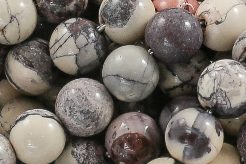 Natural Porcelain Jasper Round 4mm, 6mm, 8mm, 10mm- Full 15.5 Inch ...