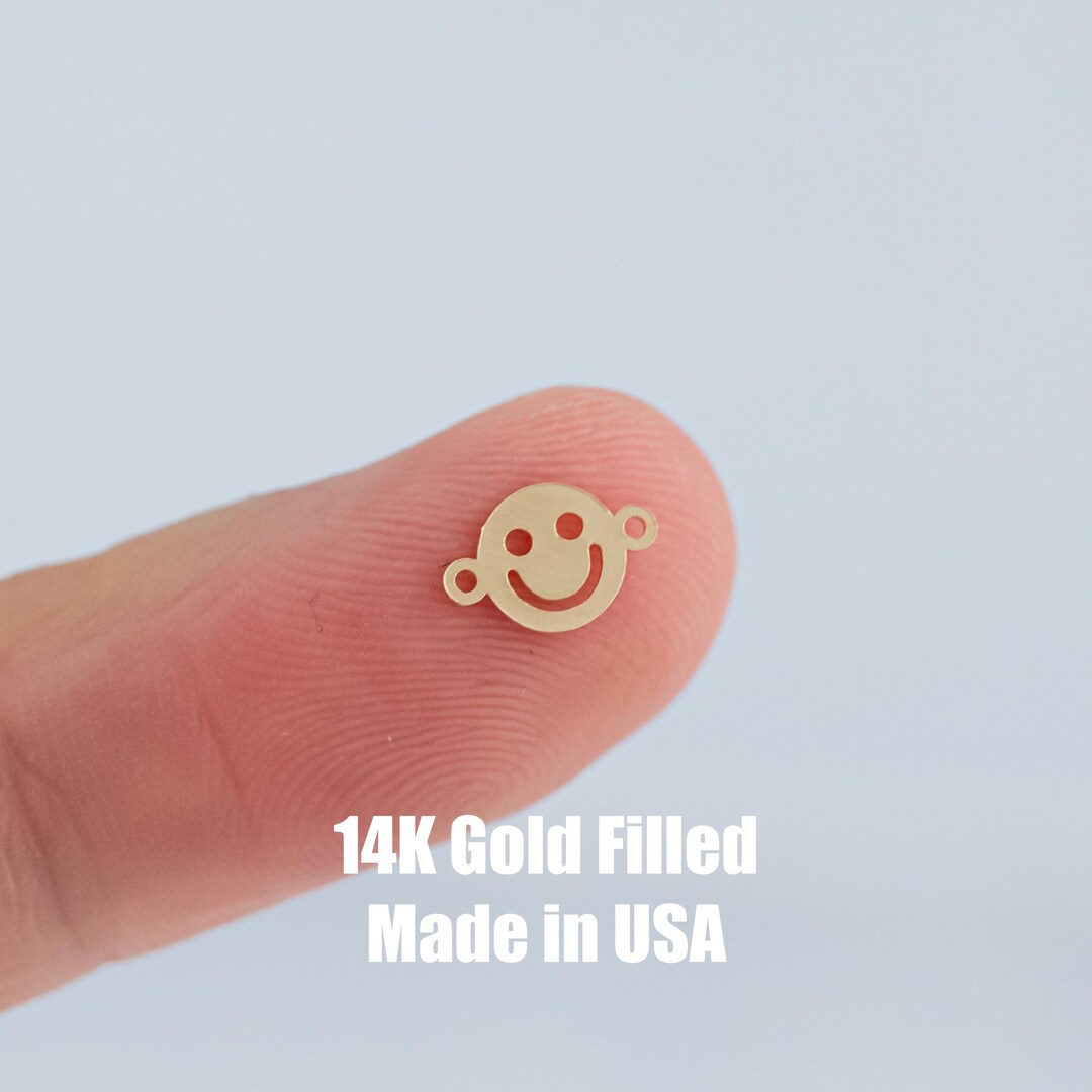 Smiley Face Permanent Jewelry Connector or Charm- Intricate Detail ...
