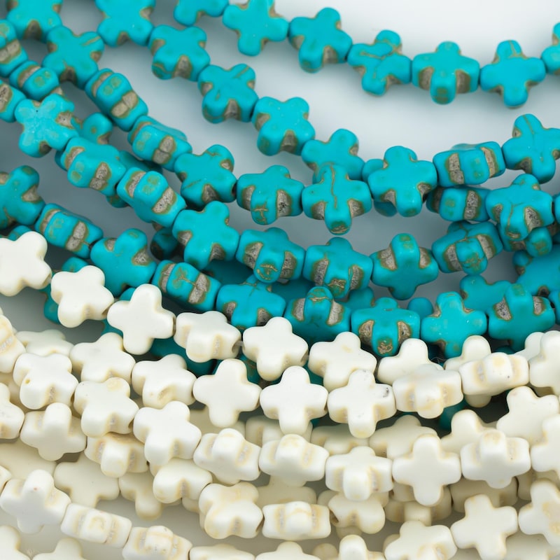 Turquoise Cross Bead - Etsy