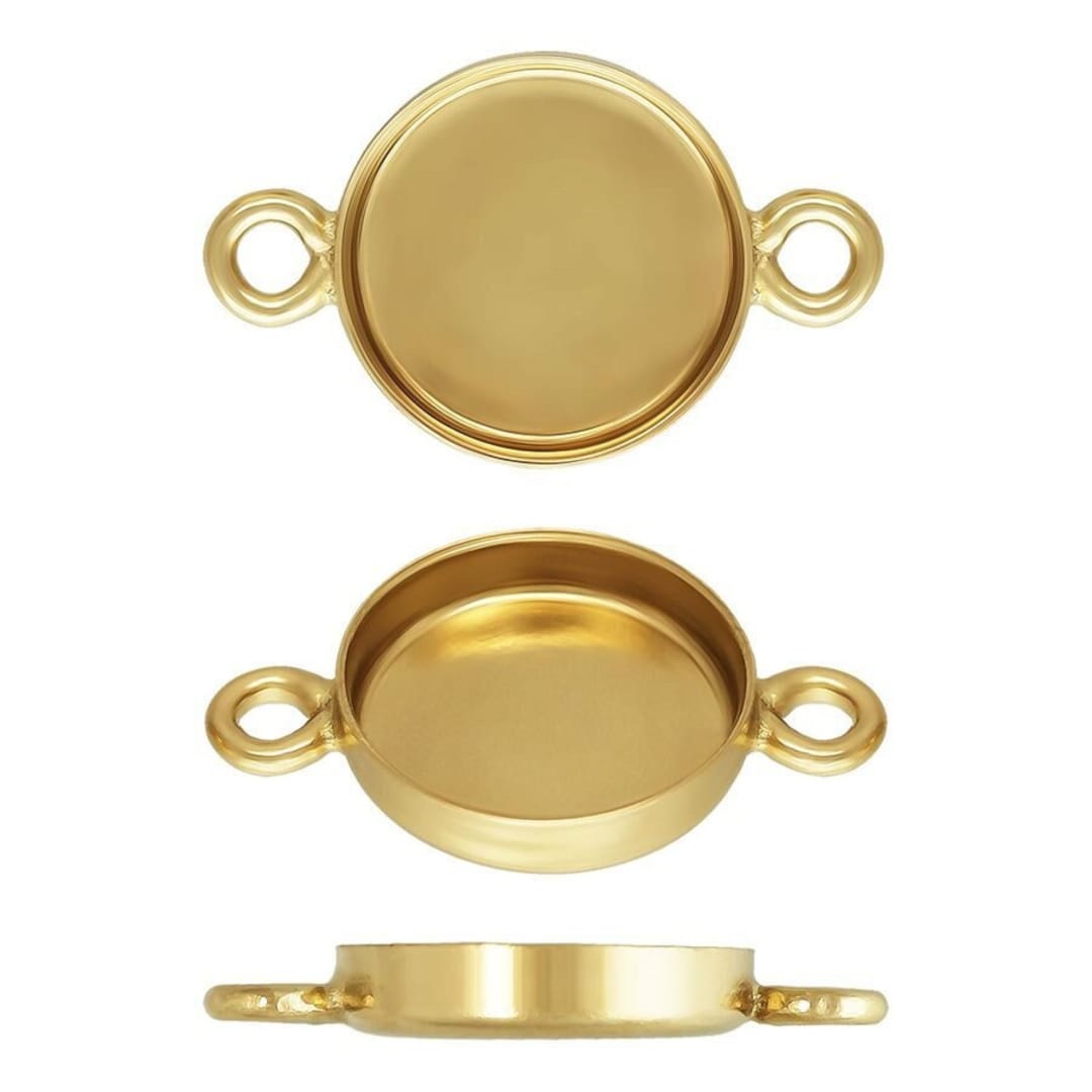 Gold Filled Glue Bezel Connector- 4mm or 5mm 1 Pair per Order - Etsy