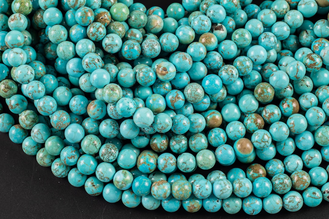 Turquoise Round 6mm 8mm 10mm Full Strand 15.5-16" AAA Quality Smooth ...