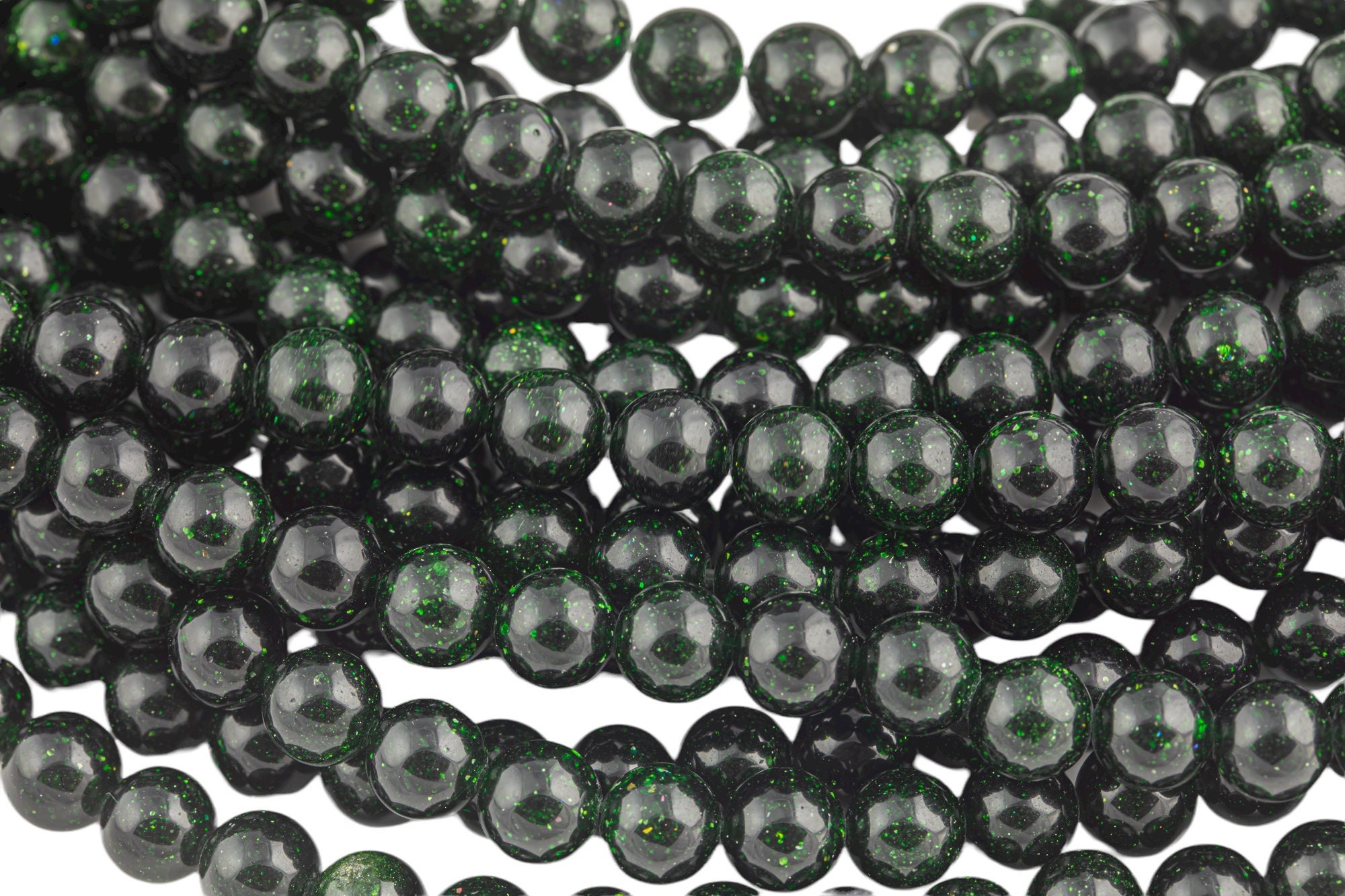 Green Goldstone Sandstone Grade AAA Round Beads. Full 15.5 - Etsy