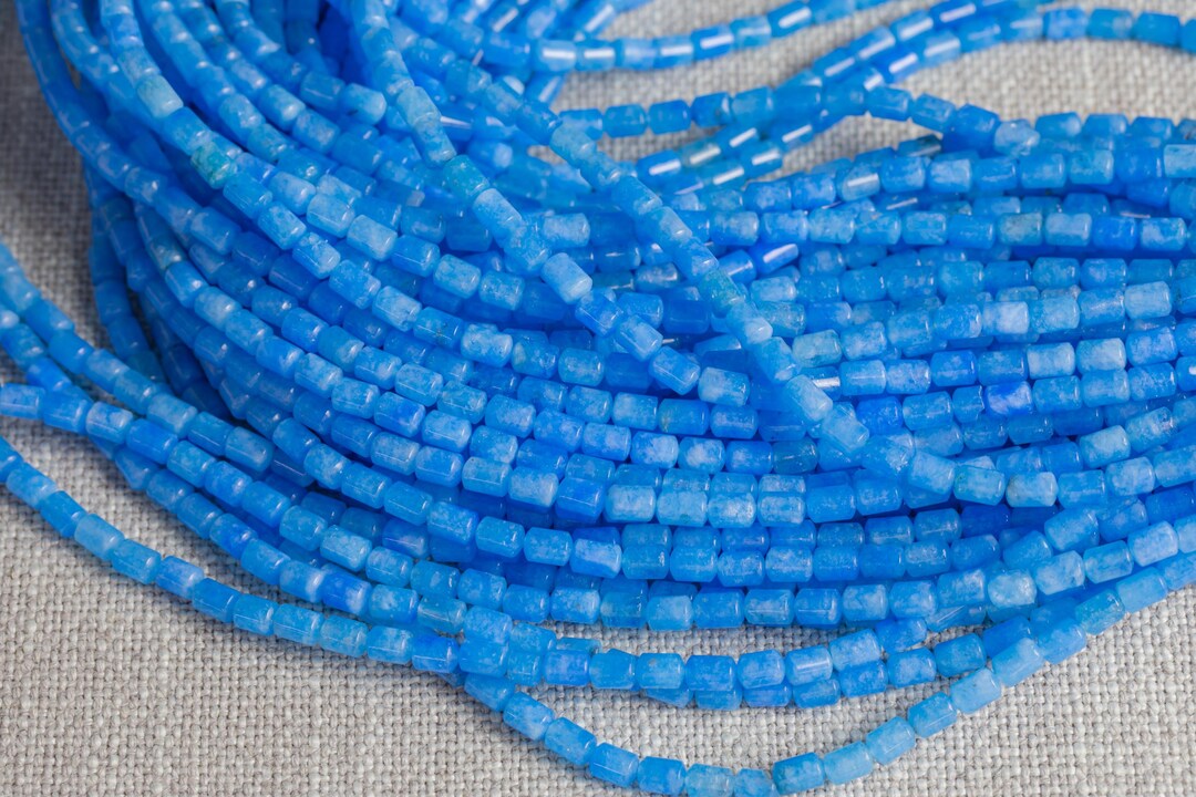 Dark Blue Jade-pastel Color- Barrel Smooth- 4x6mm- 15 Inches - Etsy