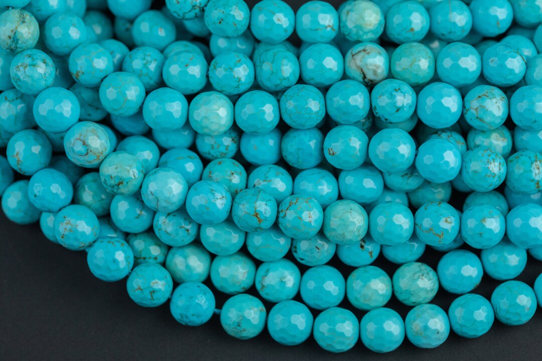 Faceted Turquoise, High Quality in Faceted Round, 4mm, 6mm, 8mm, 10mm ...