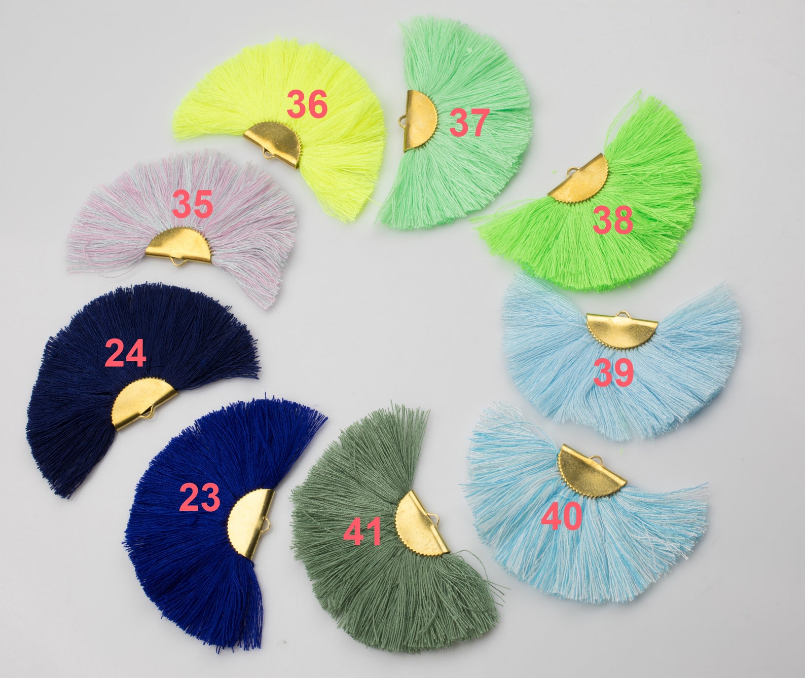 New Colors BEAUTIFUL Fan Tassels on Brass Findings. Perfect - Etsy