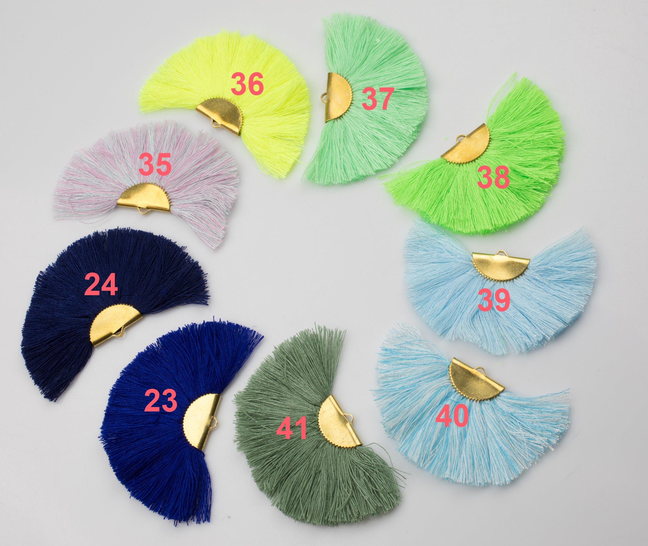 New Colors BEAUTIFUL Fan Tassels on Brass Findings. Perfect - Etsy