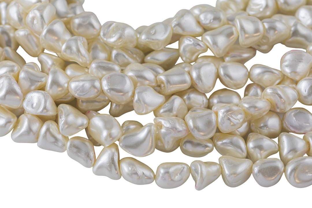 Mother of Pearl Nugget Strand -handmade Jewelry- 15.5 Inches- 38 Pcs ...