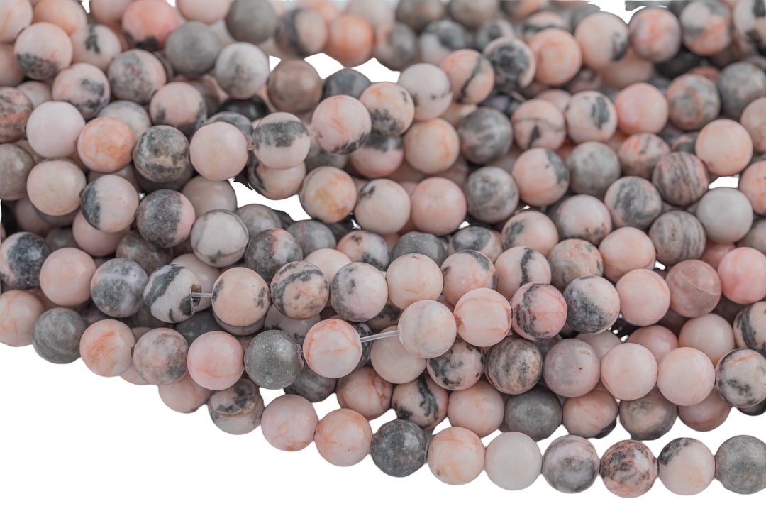 Natural Light Pink Zebra Jasper Beads Grade AAA in Round-full Strand 15 ...