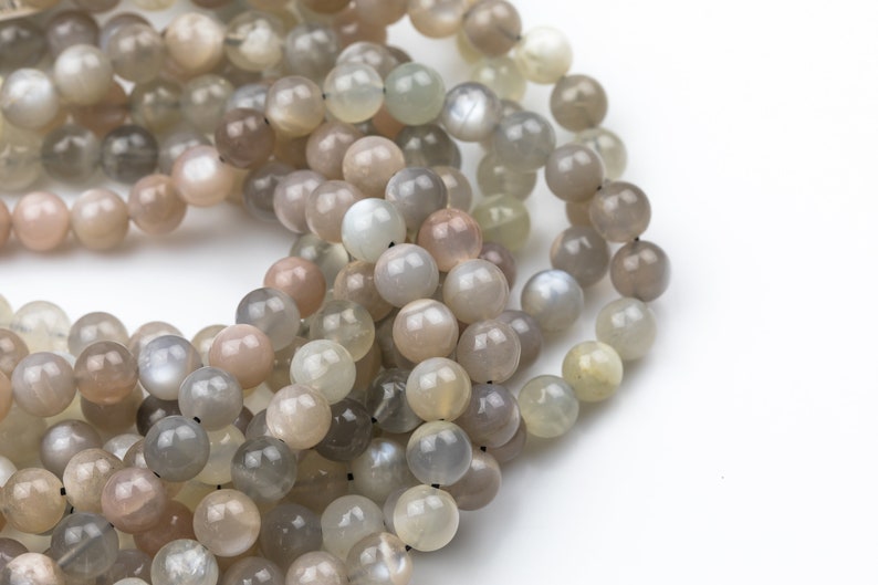 Natural Light Multi Rainbow Moonstone Beads Multicolor Pink Round 4mm ...