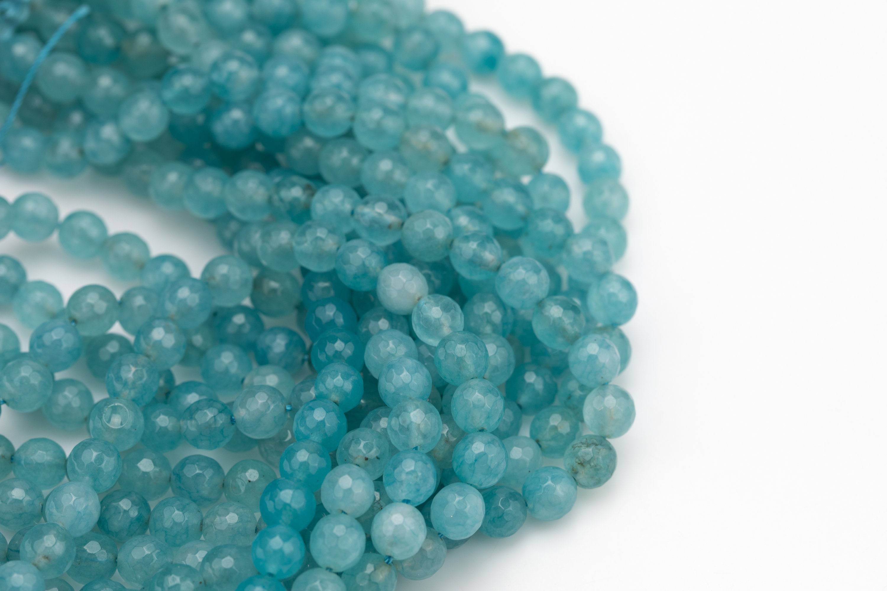 Blue JADE Faceted Round full Strand 15.5 Inch Strand 4mm - Etsy