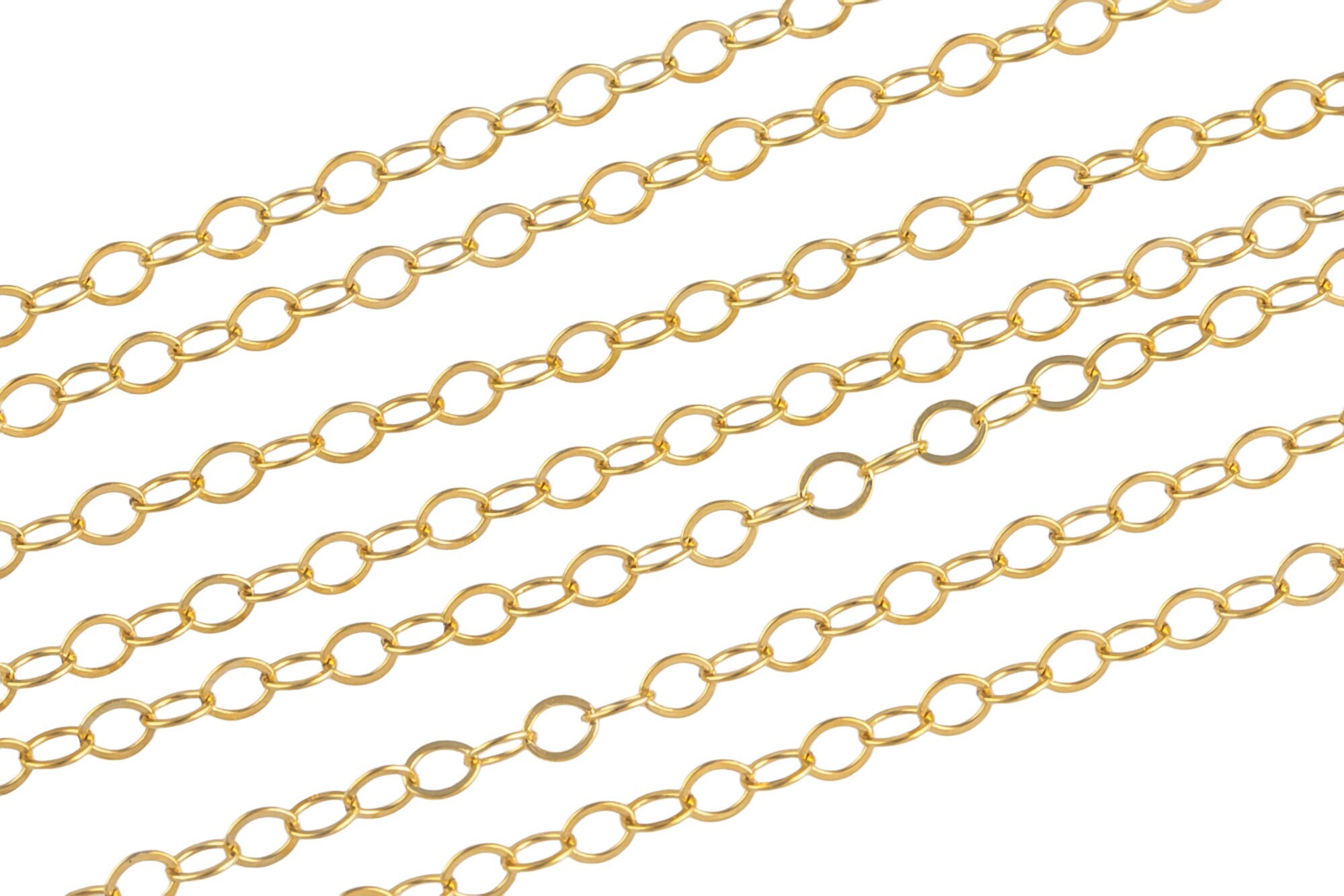 1.3mm 1.5mm Gold-filled Chain by the Foot or 10 Feet Flat - Etsy